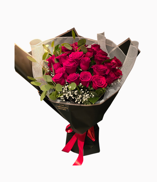 24 Red Rose Presentation Bouquet – Exotic Flowers & Gifts